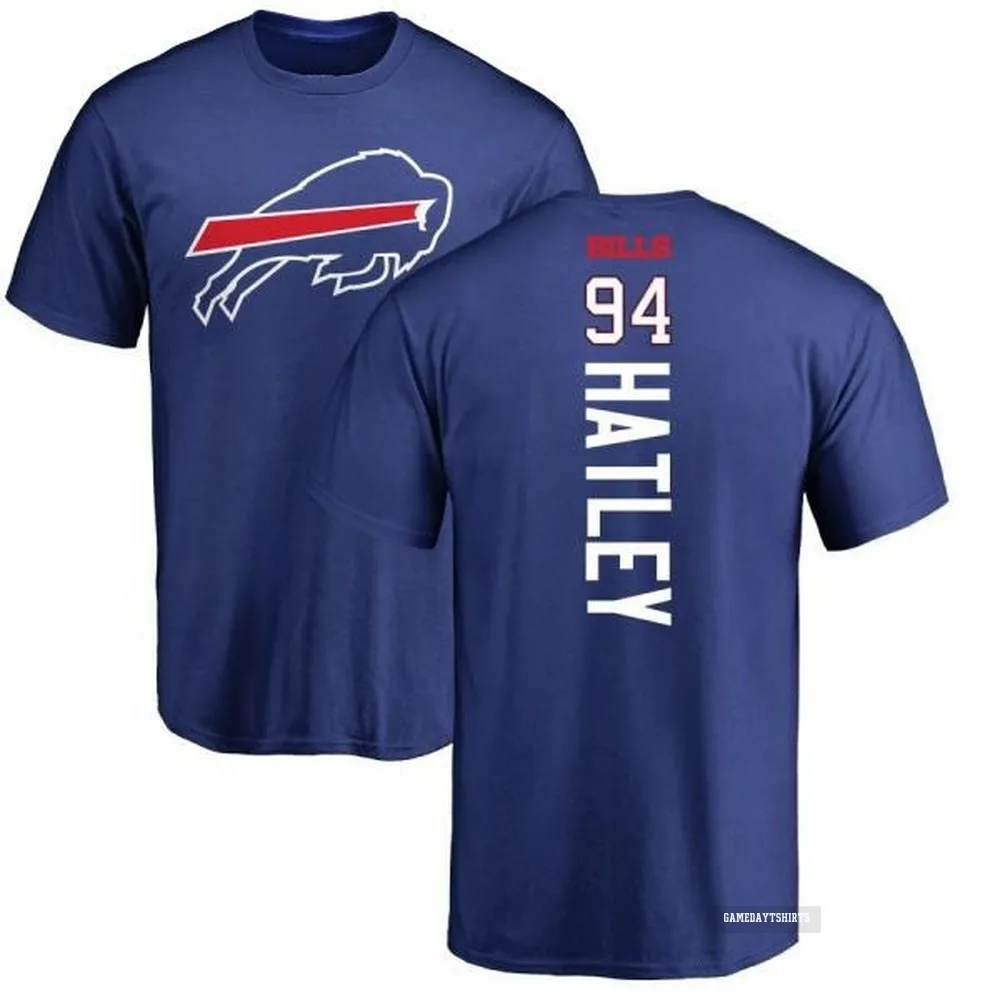 Rickey Hatley Buffalo Bills ＃94 Royal Backer T-Shirt - Gamedaytshirts